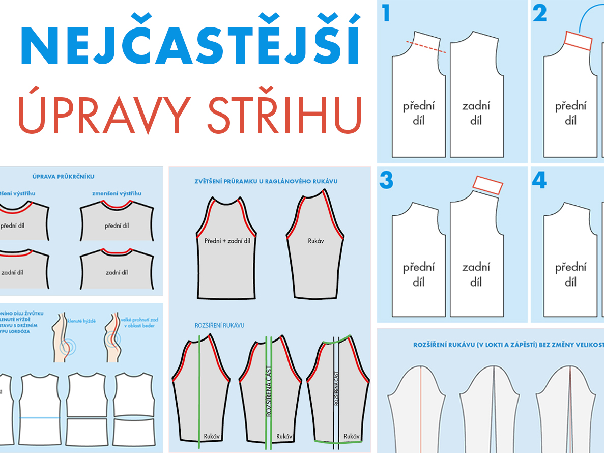 Nejčastější úpravy střihu - průvodce jednoduchými změnami - Prošikulky.cz